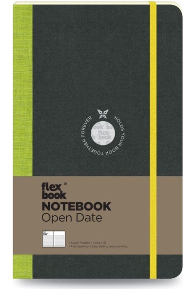 FlexBook 23 Esnek Not Defteri 13x21 cm Yeşil Şeritli Tarihli Çizgili FlexBook 23 Esnek Not Defteri 13x21 cm Yeşil Şeritli Tarihli Çizgili