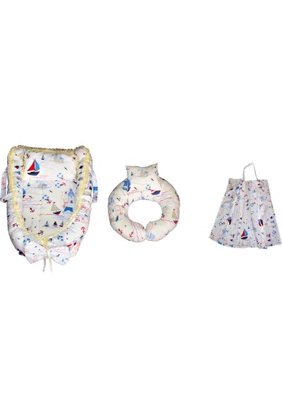 Baby Nest Bebek Yatak+Emzirme Destek Minderi+Önlüğü Baby Nest Bebek Yatak+Emzirme Destek Minderi+Önlüğü
