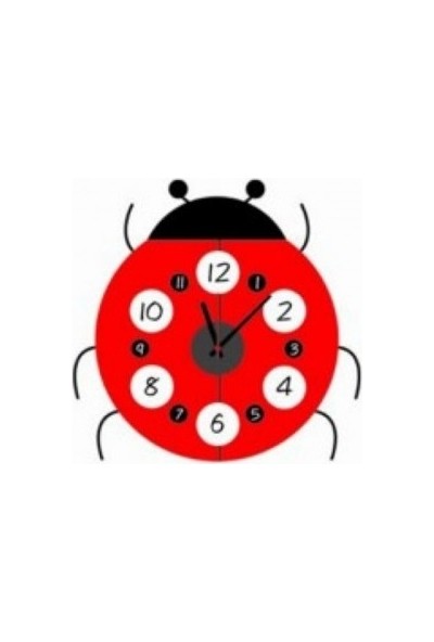 Uğur Böceği Tasarımlı Duvara Yapışan Sticker Saat Uğur Böceği Tasarımlı Duvara Yapışan Sticker Saat