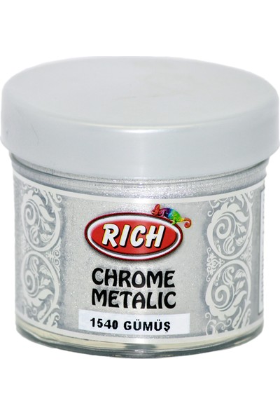 Rich Chrome Metalik Extra Simli Sedefli Boya 1540 - Gümüş 60 cc Rich Chrome Metalik Extra Simli Sedefli Boya 1540 - Gümüş 60 cc