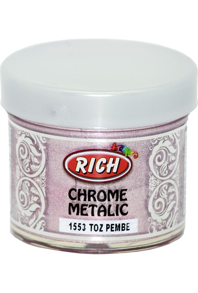 Rich Chrome Metalik Extra Simli Sedefli Boya 1553 - Toz Pembe 60 cc Rich Chrome Metalik Extra Simli Sedefli Boya 1553 - Toz Pembe 60 cc