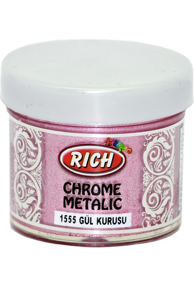 Rich Chrome Metalik Extra Simli Sedefli Boya 1555 - Gül Kurusu 60 cc Rich Chrome Metalik Extra Simli Sedefli Boya 1555 - Gül Kurusu 60 cc