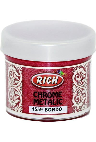 Rich Chrome Metalik Extra Simli Sedefli Boya 1559 - Bordo 60 cc Rich Chrome Metalik Extra Simli Sedefli Boya 1559 - Bordo 60 cc
