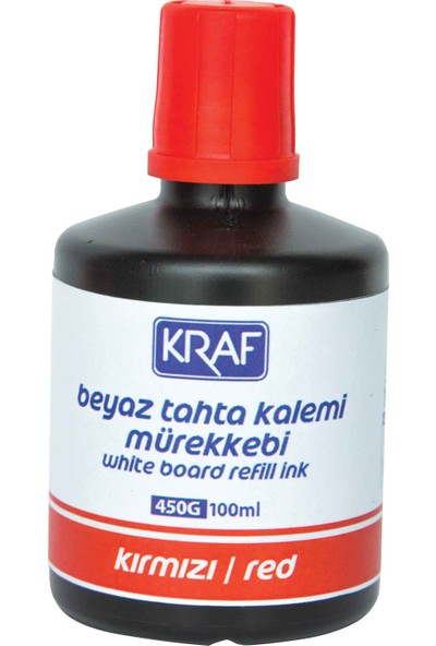 Kraf Beyaz Tahta Kalem Mürekkebi 100Ml Kırmızı 450G Kraf Beyaz Tahta Kalem Mürekkebi 100Ml Kırmızı 450G