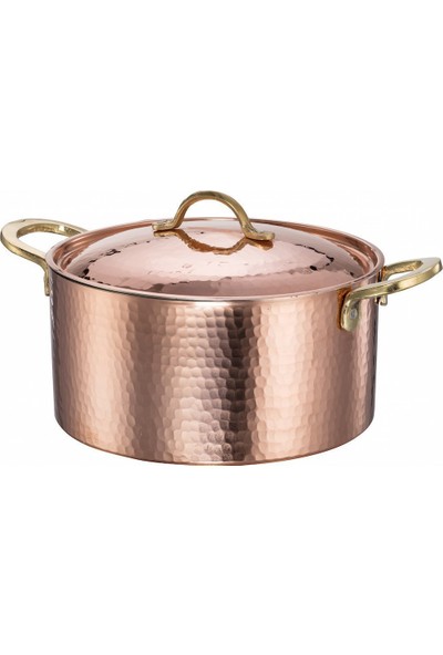 Demmex Dövme Bakır 1,2Ml Kalın 20 cm Kapaklı 3.4 Lt Bakır Tencere Demmex Dövme Bakır 1,2Ml Kalın 20 cm Kapaklı 3.4 Lt Bakır Tencere