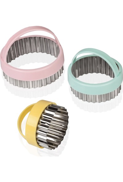 Plastik Dünyası Üçlü Yuvarlak Metal Kurabiye Kesici