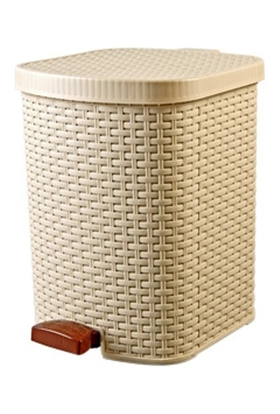 Plastik Dünyası Hasır Desenli Pedallı Çöp Kutusu No:1 (8 Lt) Plastik Dünyası Hasır Desenli Pedallı Çöp Kutusu No:1 (8 Lt)