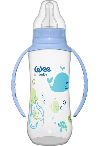 Wee Baby 745 Kulplu PP Biberon 270ml - Mavi Wee Baby 745 Kulplu PP Biberon 270ml - Mavi