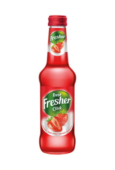 Freşa Fresher Çilekli Multi Vitaminli Maden Suyu 250 ml Cam 24 Adet