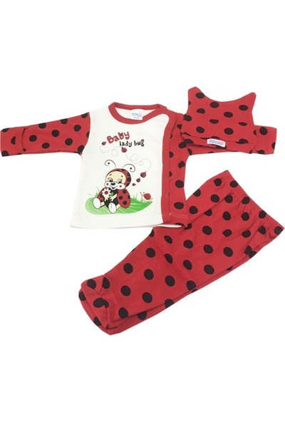 Babycan Uğur Böceği Desenli Bebek Takımı
