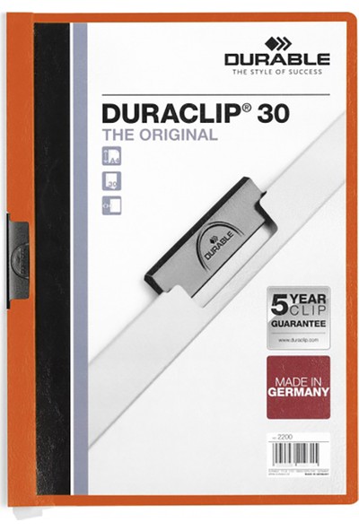 DURABLE DURACLIP Original 30 Sf. Kapasiteli - Turuncu