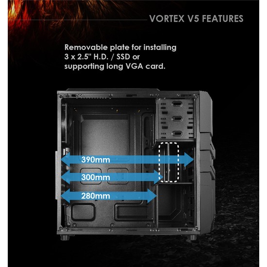 Raidmax Vortex V5 405Wb 1Xusb 3.0 Cam Panel 120Mm Fan Siyah Fiyatı