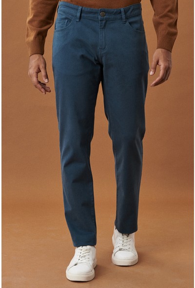 Ac&Co / Altınyıldız Classics Erkek Petrol Kanvas Slim Fit Dar Kesim 5 Cep Pantolon Ac&Co / Altınyıldız Classics Erkek Petrol Kanvas Slim Fit Dar Kesim 5 Cep Pantolon