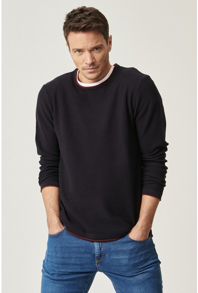 AC&Co / Altınyıldız Classics Standart Fit Bisiklet Yaka Desenli Triko Kazak