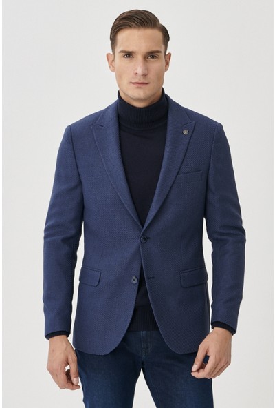 ALTINYILDIZ CLASSICS Slim Fit Dar Kesim Kırlangıç Yaka Klasik Ceket