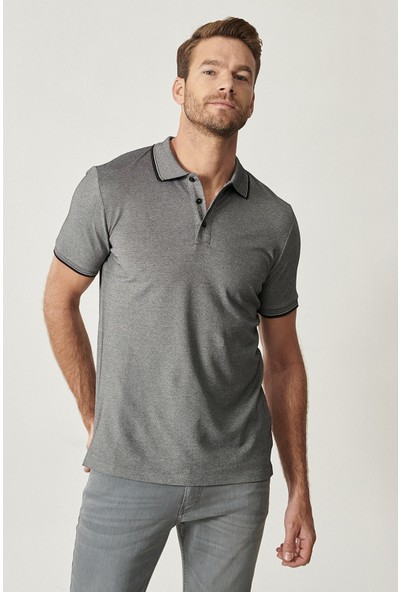 ALTINYILDIZ CLASSICS Düğmeli Polo Yaka Cepsiz Slim Fit Dar Kesim Düz Tişört