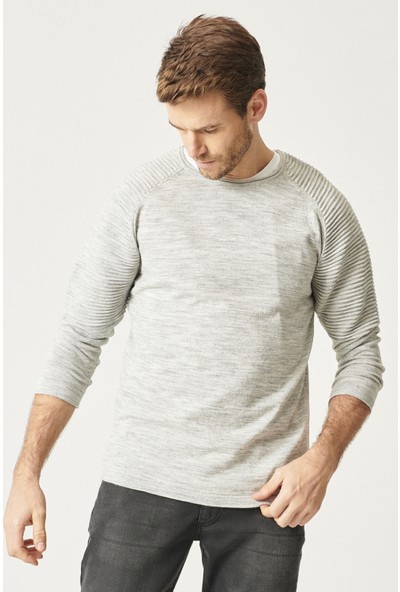 AC&Co / Altınyıldız Classics Standart Fit Bisiklet Yaka Desenli Triko Kazak