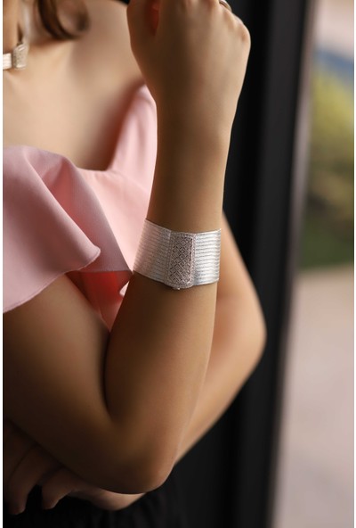 VVL 15 Sıra Prenses Toka Bilezik Gümüş El Yapımı Trabzon Hasırı