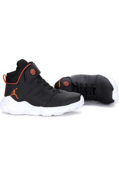 Kiko Kids Rio Günlük Spor Erkek Çocuk Basketbol Ayakkabısı Siyah - Turunucu