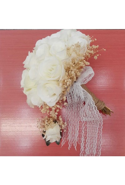 Serap Çiçekçilik Tasarım Serap Çiçekçilik Yapay Beyaz Güllerden Gelin Buketi ve Damat Yaka Çiçeği Serap Çiçekçilik Tasarım Serap Çiçekçilik Yapay Beyaz Güllerden Gelin Buketi ve Damat Yaka Çiçeği