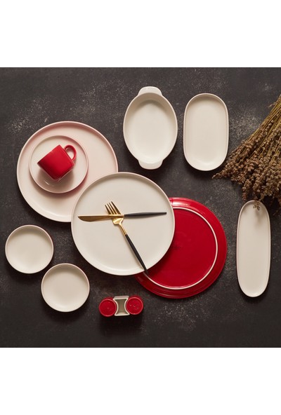 Karaca Nordic Red 27 Parça 6 Kişilik Porselen Kahvaltı/servis Takımı