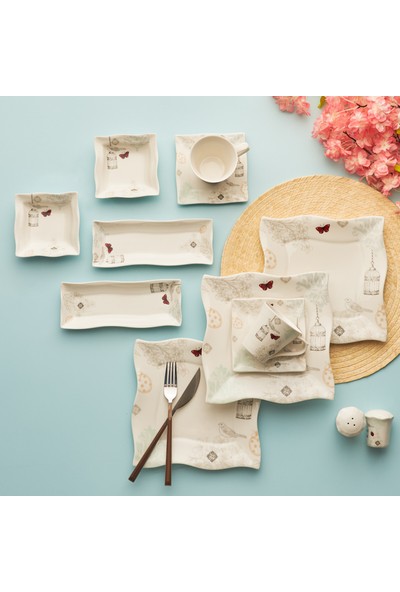 Karaca Charlot 32 Parça 6 Kişilik Kahvaltı Seti Kare