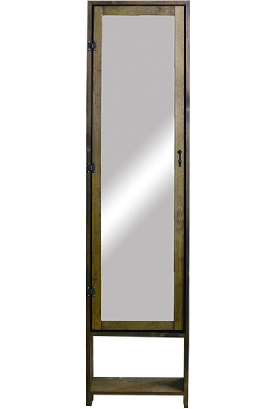 Kara Kalem Ahşap Karakalem Ceviz Ahşap Takı Dolabı