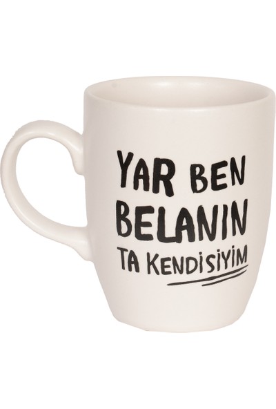 Kaptan Tasarım Seramik Sırlı Yazılı Kupa 