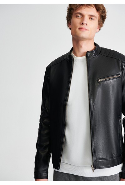 Mavi Erkek Siyah Suni Deri Ceket 0110028-900