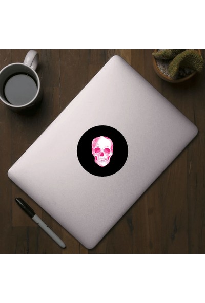 Pink Skull Sticker