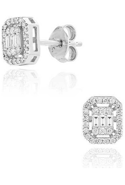 Luziana Pırlanta 0,25 Karat Baget Pırlanta Küpe