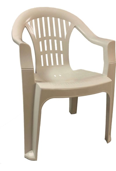 Romanoset Plastik Romanoset Flora Kollu Bej Plastik Sandalye 6 Lı Set