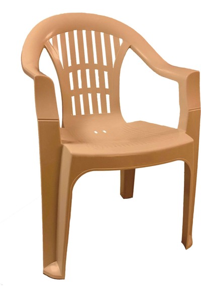 Romanoset Plastik Romanoset Flora Kollu Teak Plastik Sandalye 6 Lı Set