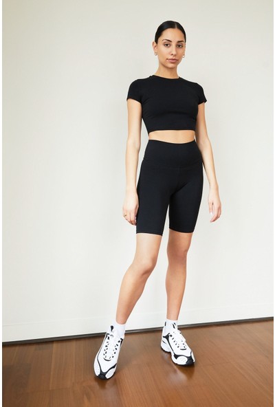 Bamost Yüksek Bel Kısa Spor Tayt