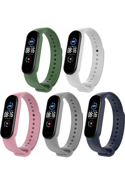 Kılıfreyonum Xiaomi Mi Band 5 ve 6 Uyumlu Kordon Seti 5li Kordon Seti