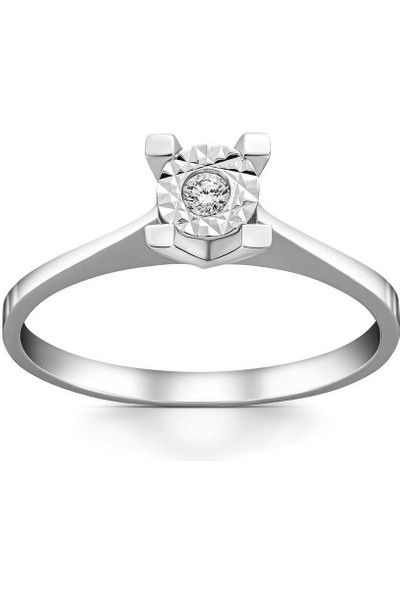 0,04 Karat Tektaş Pırlanta Yüzük