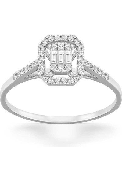 0,16 Karat Baget Pırlanta Yüzük