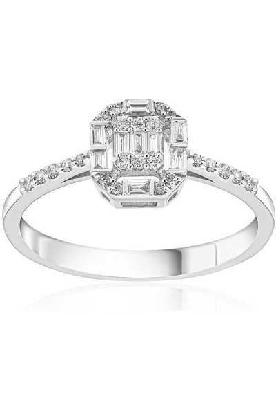 Luziana Pırlanta 0,23 Karat Baget Pırlanta Yüzük