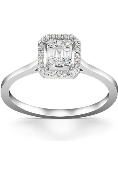 Luziana Pırlanta 0,15 Karat Baget Pırlanta Yüzük