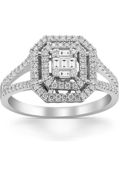 Luziana Pırlanta 0,58 Karat Baget Pırlanta Yüzük