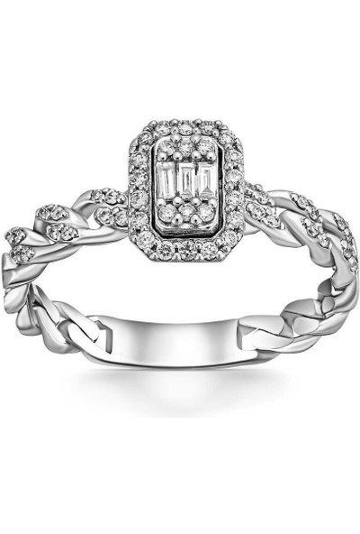 0,22 Karat Baget Pırlanta Yüzük