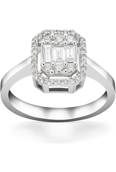 Luziana Pırlanta 0,39 Karat Baget Pırlanta Yüzük