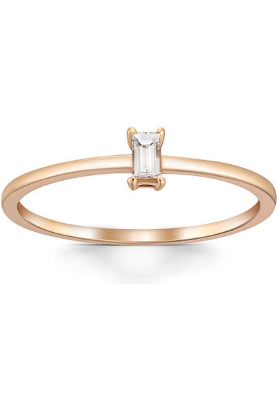 0,08 Karat Baget Pırlanta Yüzük