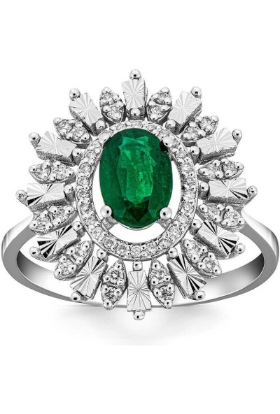 Luziana Pırlanta 1,04 Karat Pırlantalı Zümrüt Yüzük