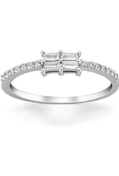 Luziana Pırlanta 0,21 Karat Baget Pırlanta Yuzuk