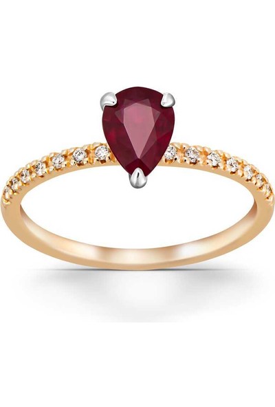 Luziana Pırlanta 0,94 Karat Pırlantalı Yakut Yüzük