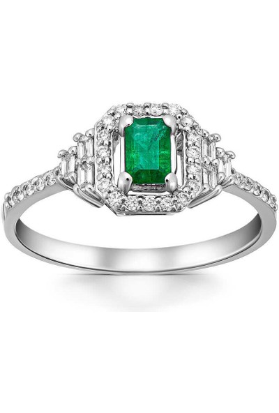 Luziana Pırlanta 0,48 Karat Zümrüt Pırlanta Yüzük