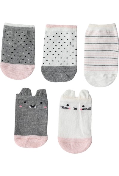 Polaris Anımal 5 Lı Ptk-G 2fx Ekru Kız Çocuk 5'LI Patik Çorap