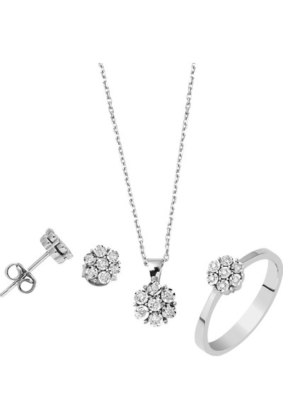 Zer Flower 3'lü Pırlanta Set