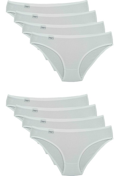 Bluence Beyaz Düşük Bel Likralı Pamuklu Slip 8 Adet Bluence Beyaz Düşük Bel Likralı Pamuklu Slip 8 Adet